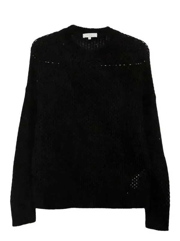 Antonelli Firenze Brembana Open-knit Crew-neck Sweater - Black