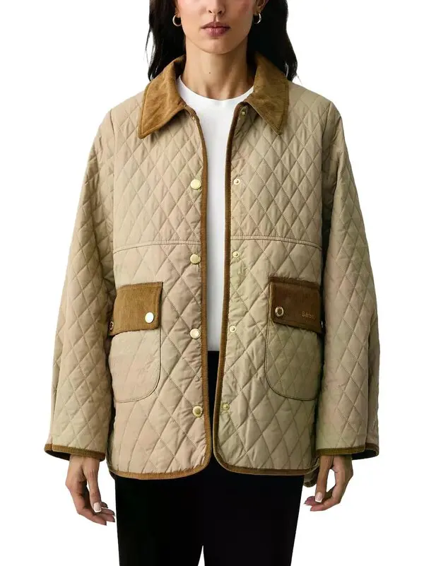 Barbour Whickham Quilted Corduroy-collar Jacket - Neutrals