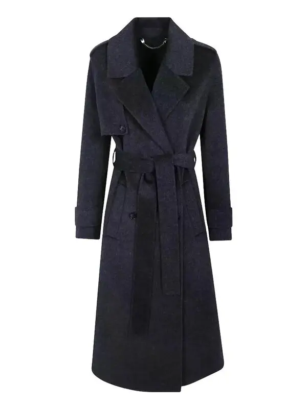 GIOVANNI PARIS Cassis Belted Double-breasted Coat - Grey