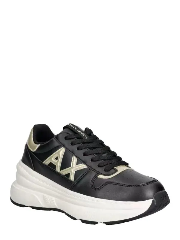 Armani Exchange Logo-patch Chunky-sole Sneakers - Black