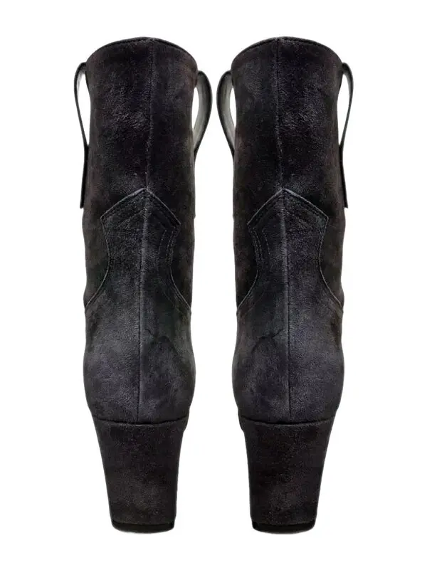 POCHE PARIS Izme Pointed-toe Suede Cowboy Boots - Grey