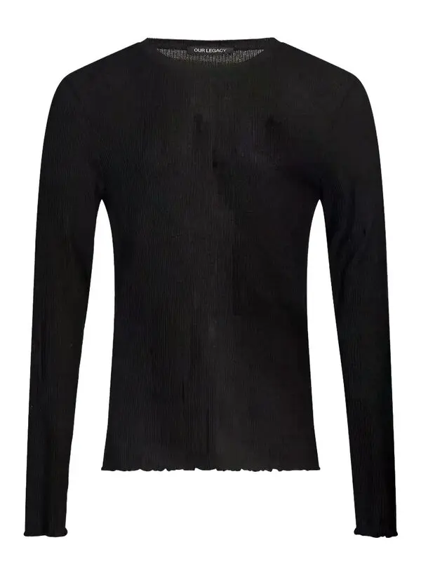Our Legacy Ribbed-knit Long-sleeve T-shirt - Black