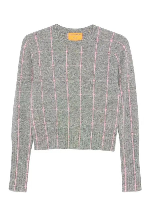 Guest In Residence Check-pattern Sweater - Grey