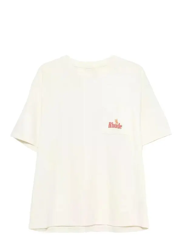 Rhude American Spirit Logo-print Pocket T-shirt - Neutrals