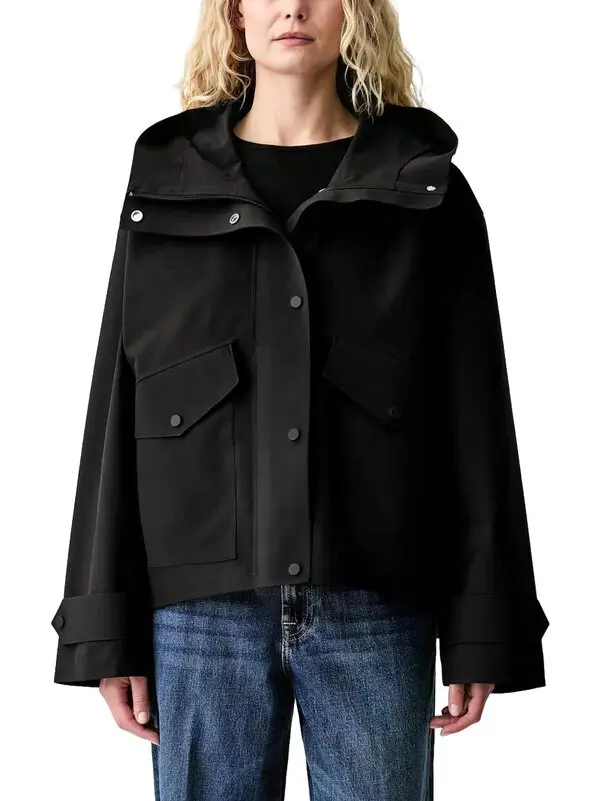 Marc O'polo X Function Hooded Flap-pocket Oversized Jacket - Black