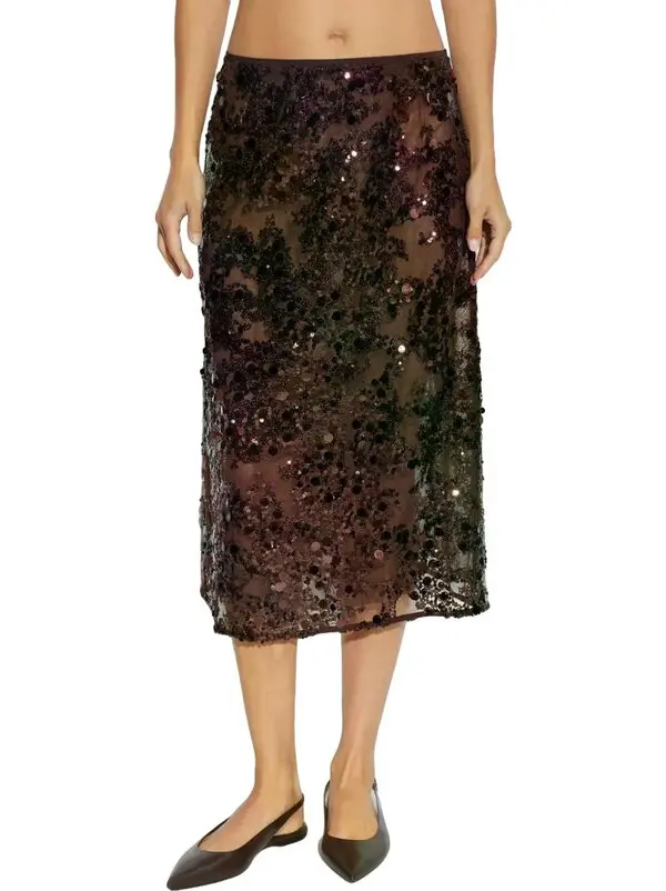 Baum Und Pferdgarten Shania Sequin-embellished Midi Skirt - Brown