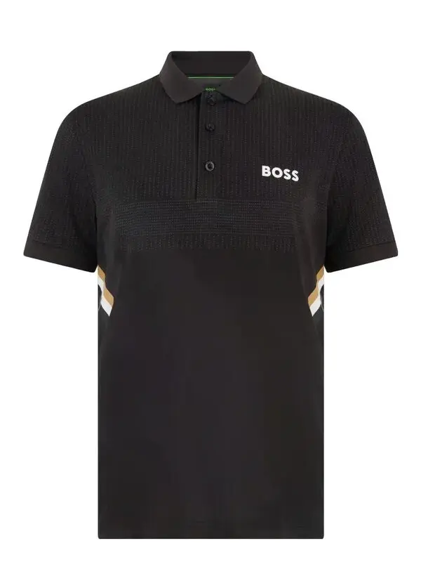 BOSS Active Slim-fit Polo Shirt With Moisture Management - Black