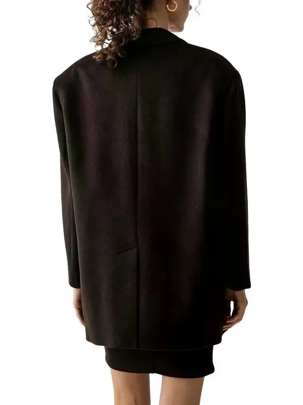 Armani Exchange Caban Logo-embroidered Single-breasted Coat - Brown