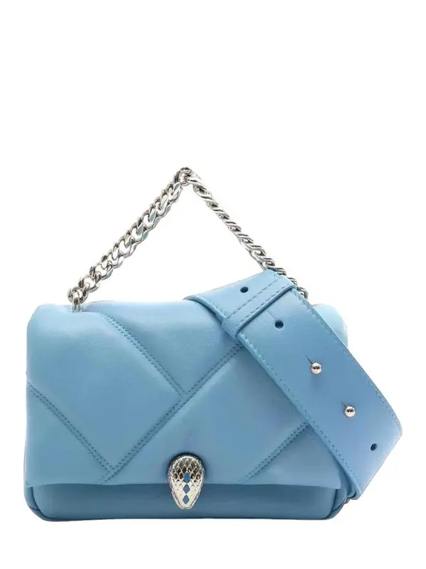 BVLGARI 2010s Mini Serpenti Cabochon Cross Body Bag - Blue