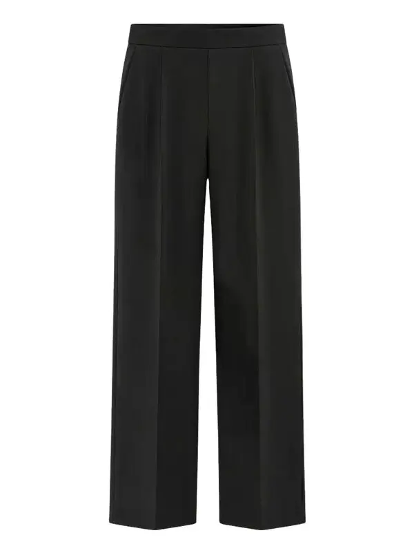 CLIPS Elasticated-waist Wide-leg Trousers - Black