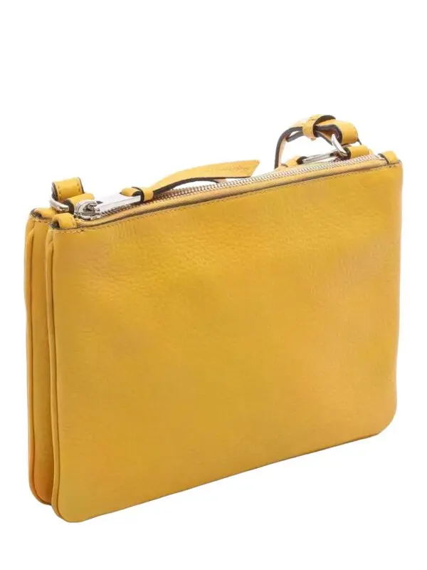 Prada 2010s Metal-logo Shoulder Bag - Yellow