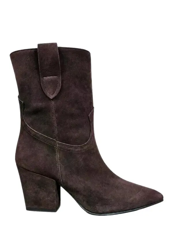 POCHE PARIS Izme Suede Cowboy Boots - Brown