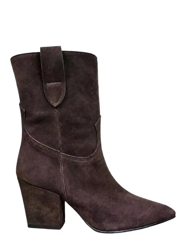 POCHE PARIS Izme Suede Cowboy Boots - Brown