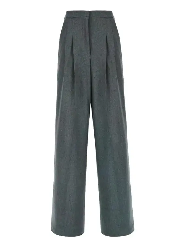 PT TORINO Pleated Wide-leg Trousers - Grey