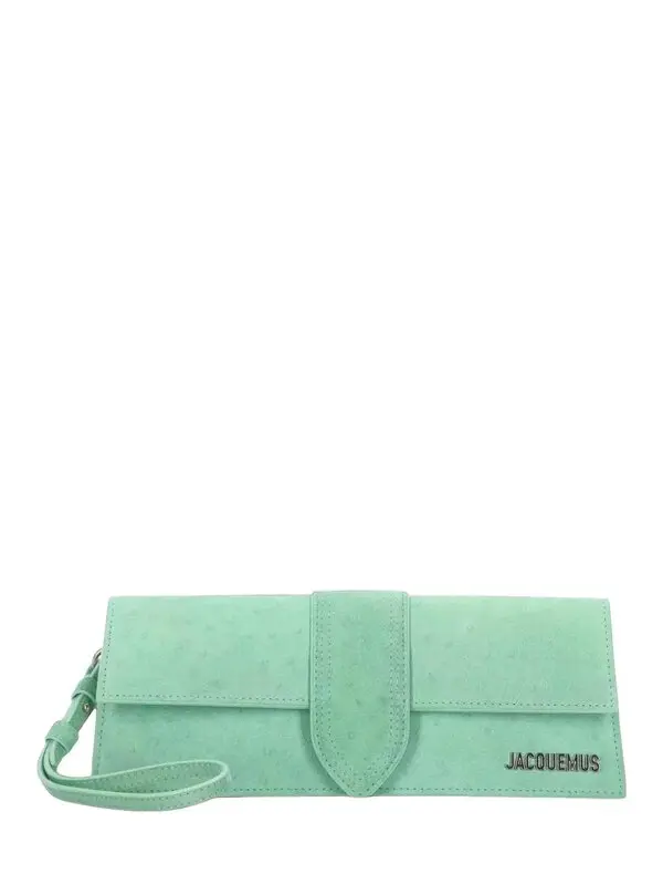 Jacquemus Ostrich-effect Suede East-west Bag - Green