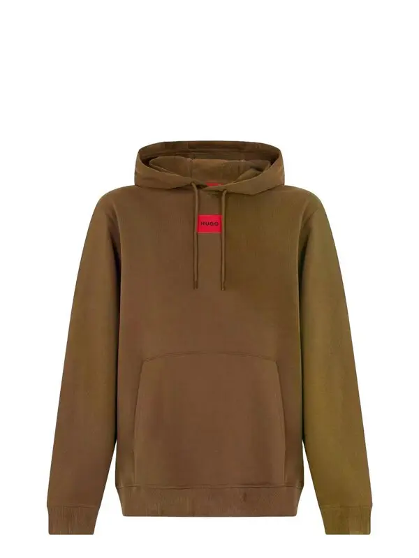 BOSS Logo-patch Drawstring Hoodie - Brown
