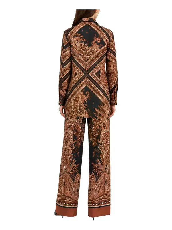 CLIPS Paisley-print Trousers - Brown