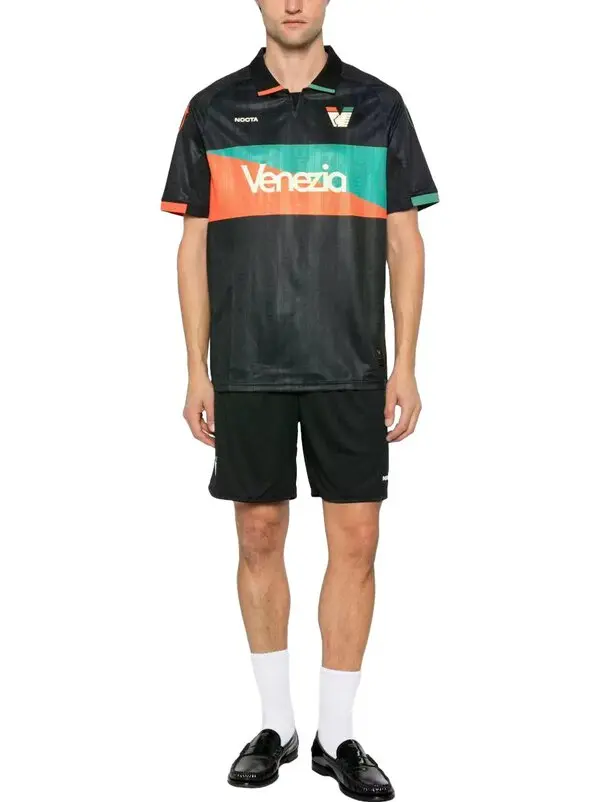 VENEZIA FC Home Logo-detail Panelled Shorts - Black