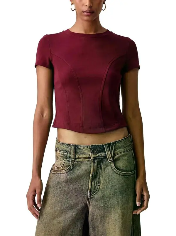 Miss Sixty Panelled T-shirt - Red