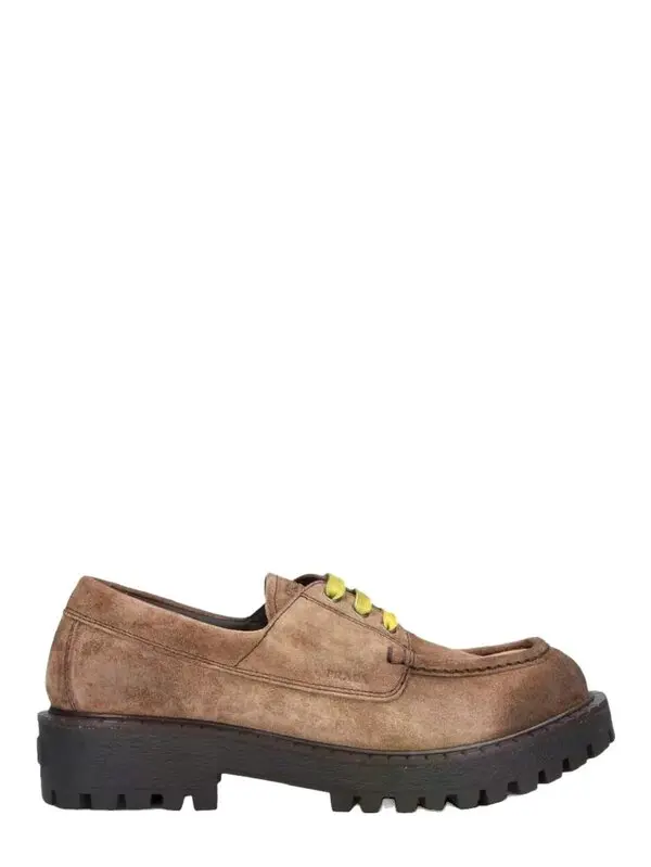Prada Waxed Suede Lace-up Shoes - Brown