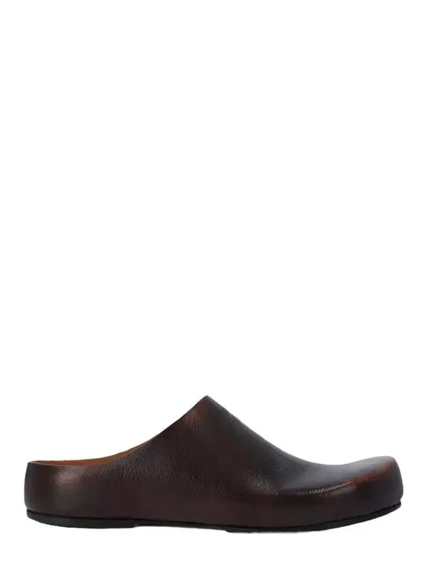 Miu Miu Leather Mules - Brown