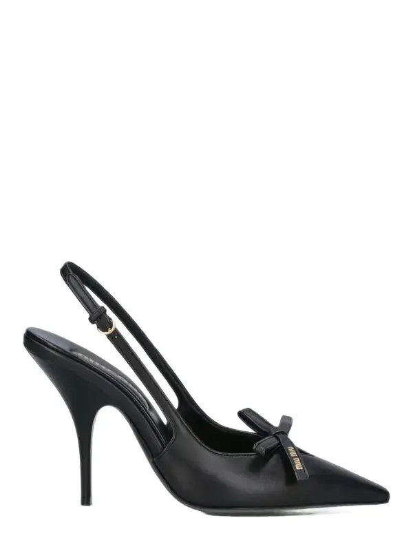 Miu Miu Bow-detail Slingback Pumps - Black
