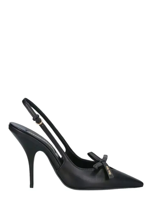 Miu Miu Bow-detail Slingback Pumps - Black