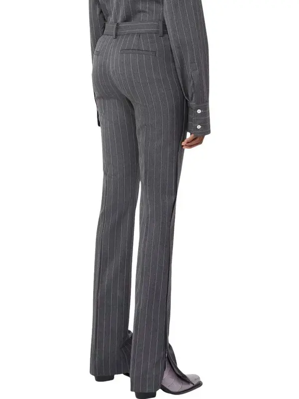 Sportmax Pinstripe Split-hem Trousers - Grey