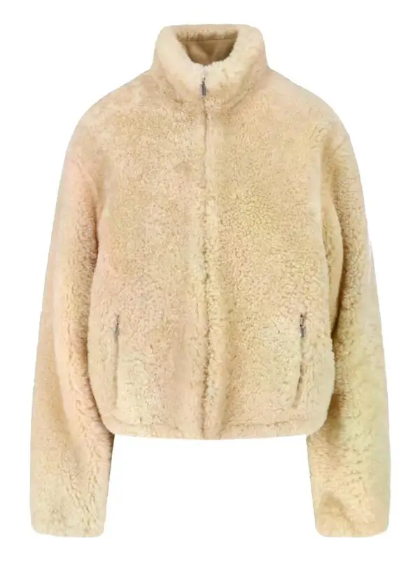 Miu Miu Shearling Blouson Jacket - Neutrals