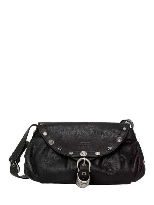Miss Sixty Stud-embellished Buckle-detail Shoulder Bag - Black