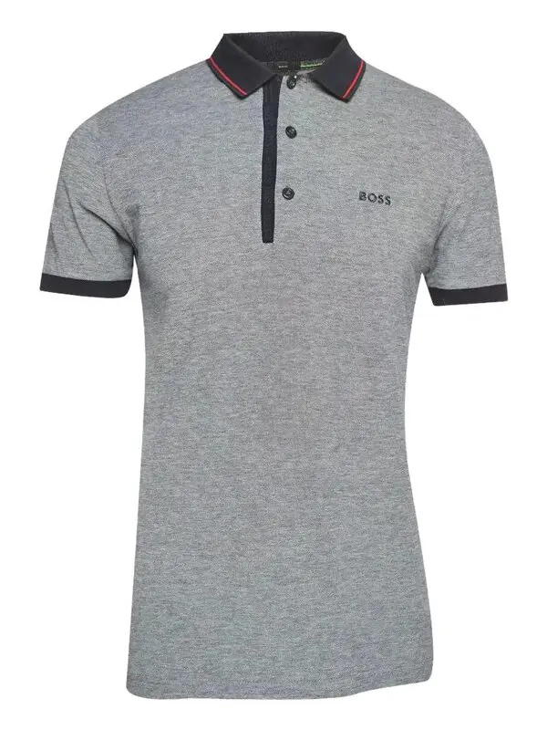 BOSS Logo-embroidered Polo Shirt - Grey
