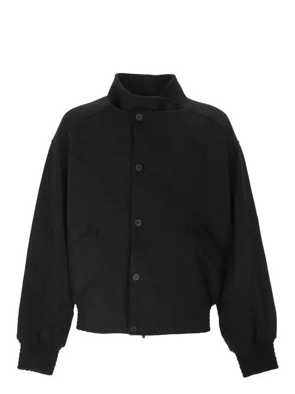 Jacquemus Funnel-neck Elasticated-trim Jacket - Black