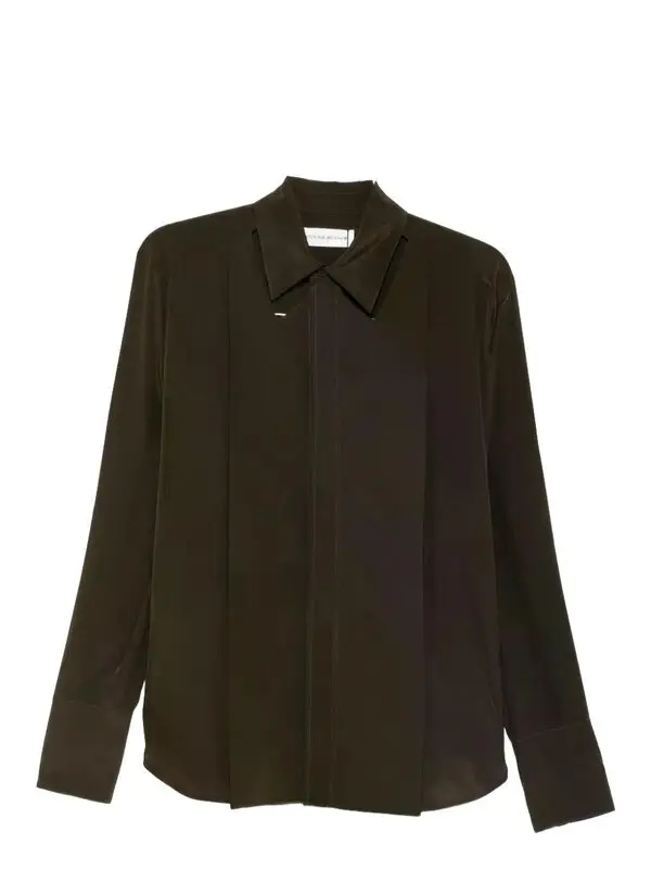 Victoria Beckham Cut-out Long-sleeve Shirt - Green