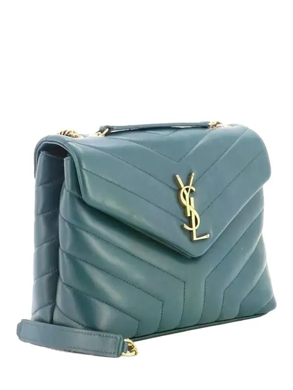 Saint Laurent Loulou Matelasse Chevron Leather Small Shoulder Bag - Blue