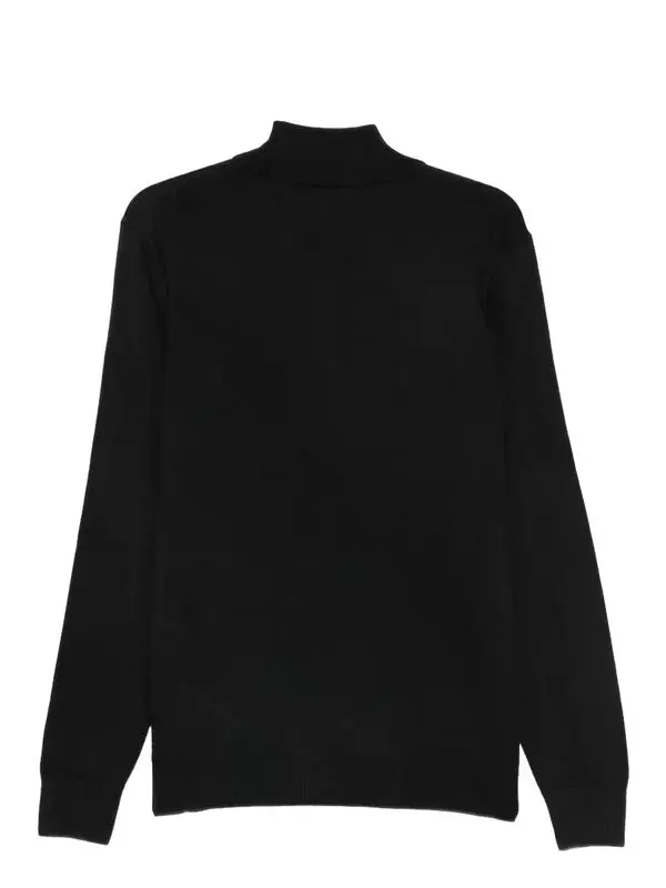 BOSS Quarter-zip Logo-embroidered Sweater - Black