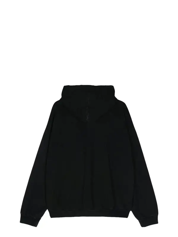 Balenciaga Diy College-print Cotton Hoodie - Black