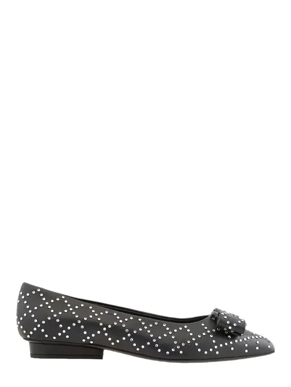 FERRAGAMO Viva Studded Flat Pumps - Black