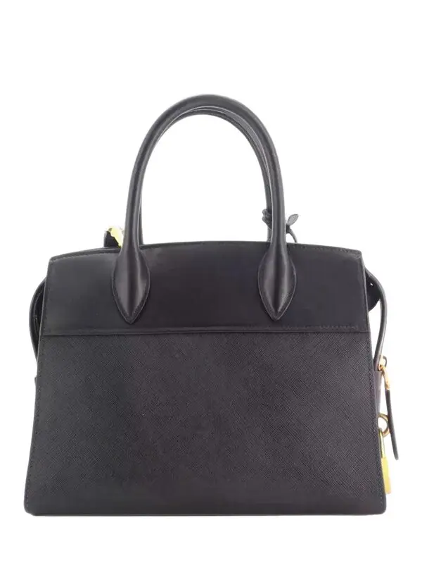 Prada Esplanade Tote Saffiano With City Calf Small Satchel - Black