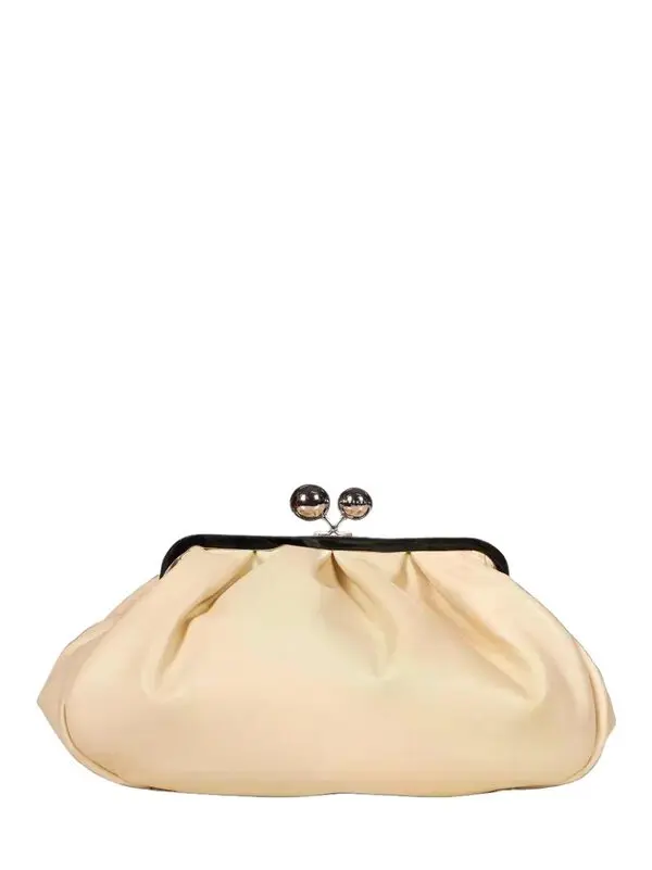 Max Mara Pasticcino Gathered Leather Clutch Bag - Neutrals