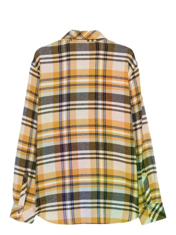 GOD'S TRUE CASHMERE Check-pattern Cashmere Shirt - Yellow