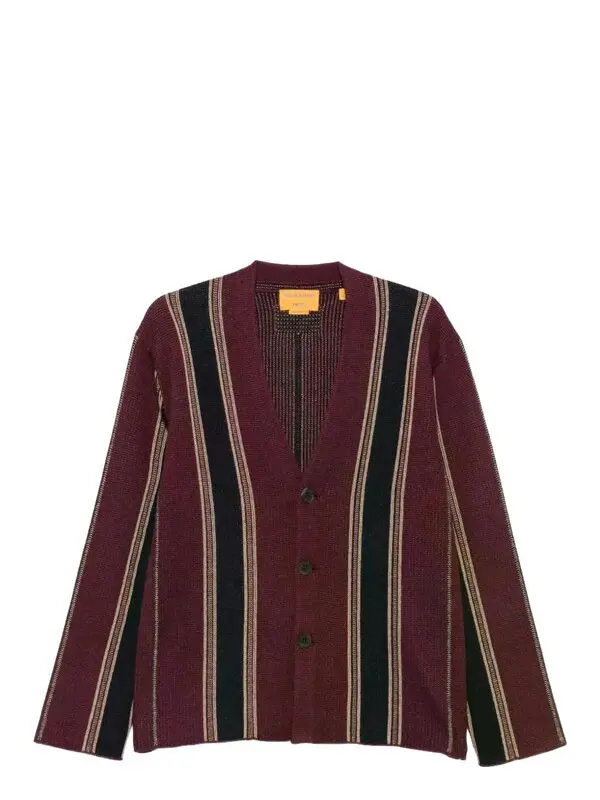 Guest In Residence Striped Cashmere Cardigan - Red