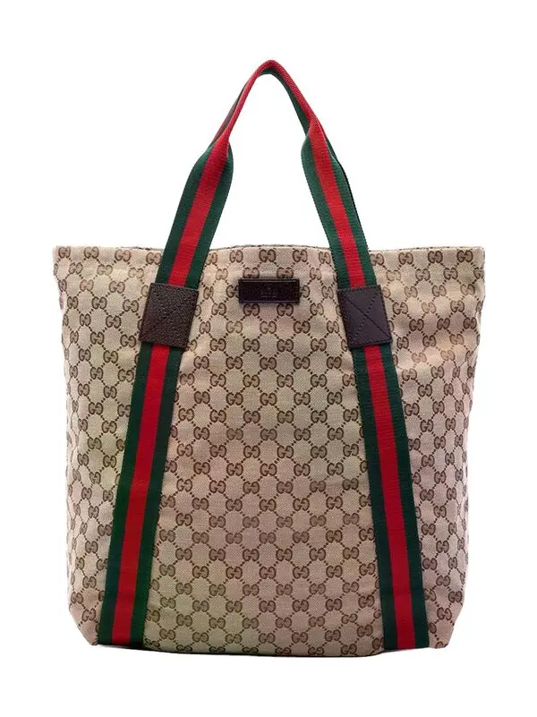 Gucci 2016-2026 Gg Canvas Web Tote Bag - Neutrals