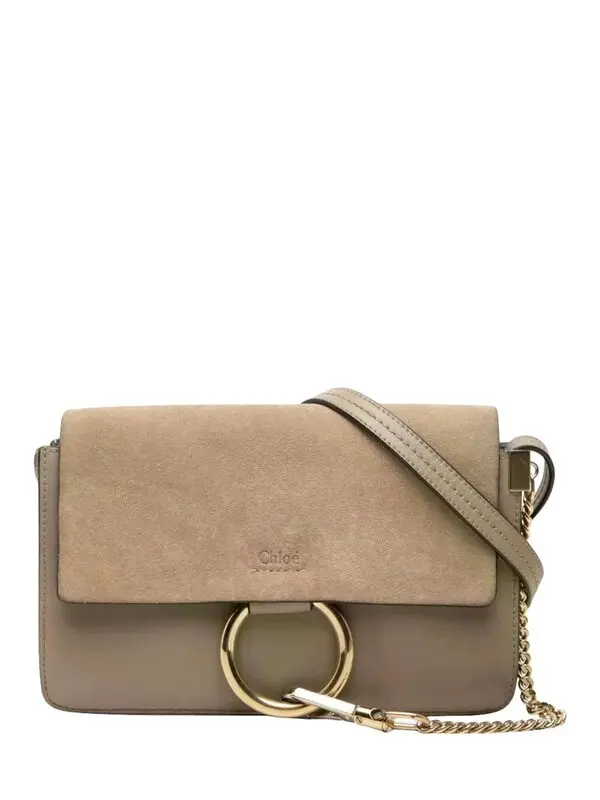 Chloé 2017 Small Suede And Calfskin Faye Crossbody Bag - Brown