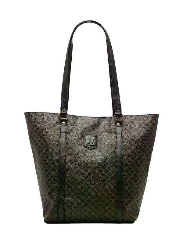 Celine 1998 Macadam Coated Canvas Tote Bag - Brown