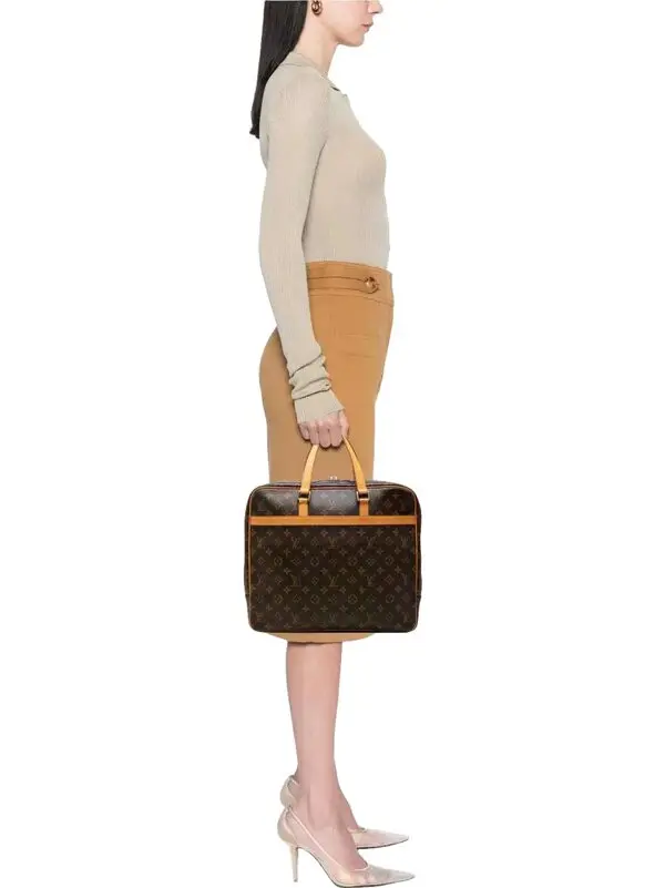 LOUIS VUITTON 2005 Monogram Porte Documents Pegase Business Bag - Brown