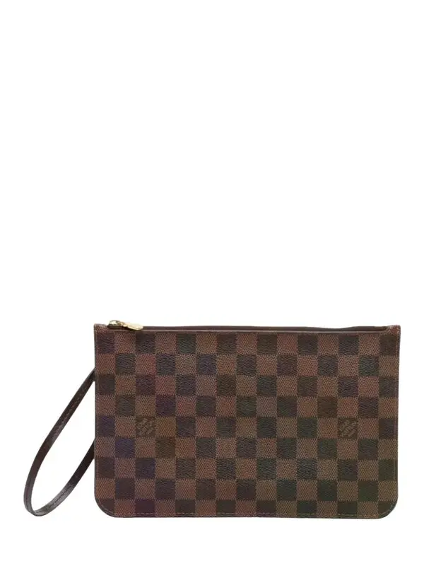 LOUIS VUITTON 2014 Damier Ebene Neverfull Pochette Pouch - Brown