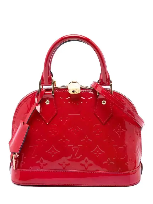 LOUIS VUITTON 2017 Monogram Vernis Alma Bb Satchel - Red