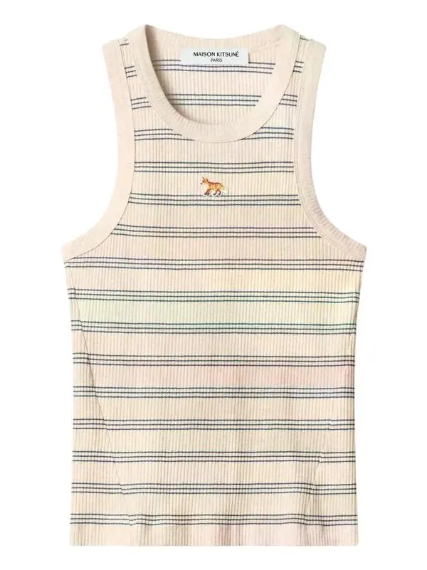 Maison Kitsuné Baby Fox Striped Tank Top - Neutrals