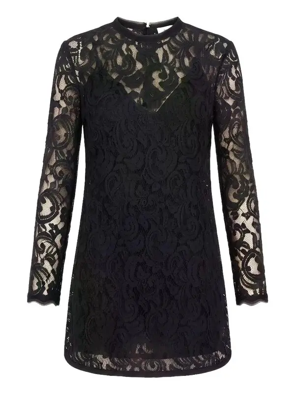 GEMY MAALOUF Sheer Lace Top - Black