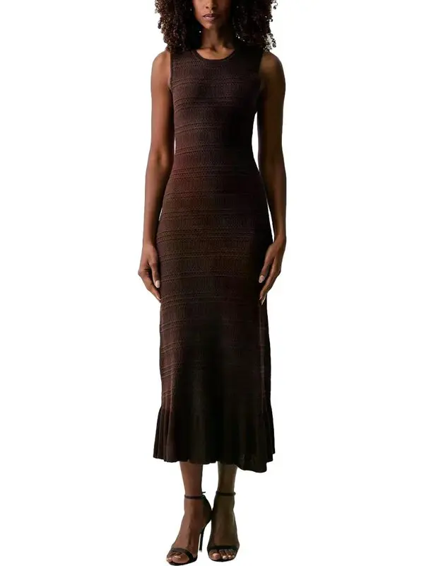 MORGAN Ruffled Midi Dress - Brown